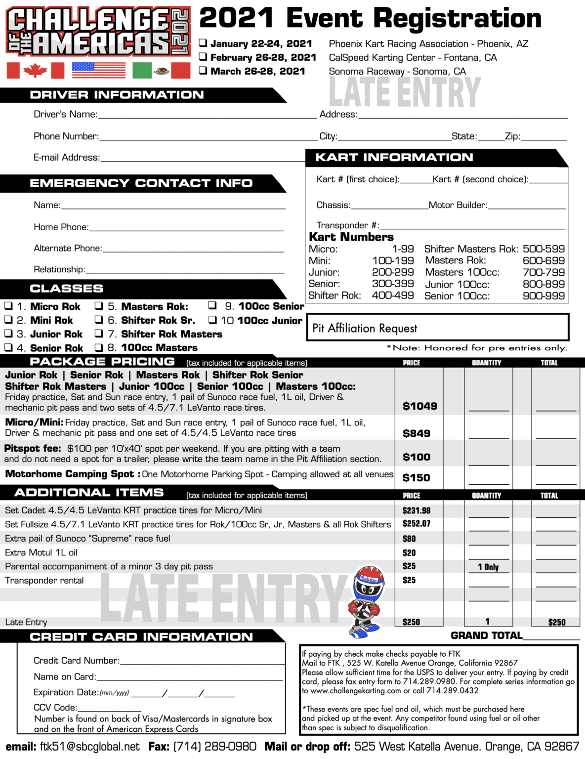 Late Registration | Challenge of the Americas!